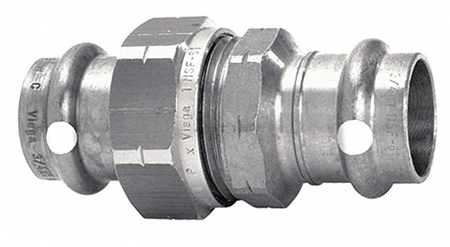 VIEGA PROPRESS, 3/4 in CTS x 3/4 in CTS Size, Straight, Crimp Union ...