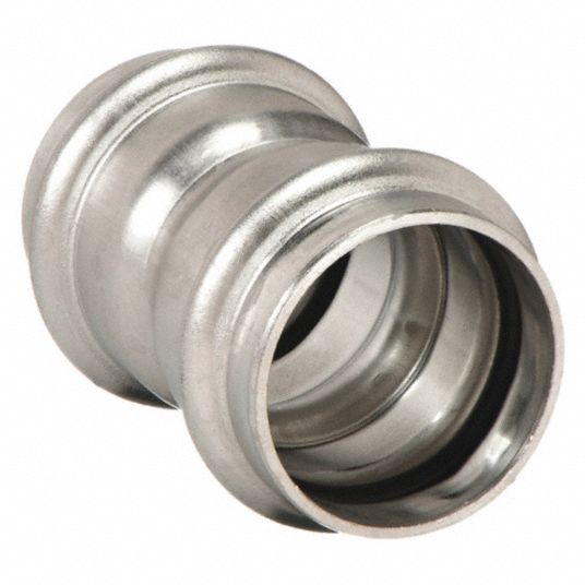 VIEGA PROPRESS, 1 in CTS x 1 in CTS Size, Straight, Coupling with stop ...