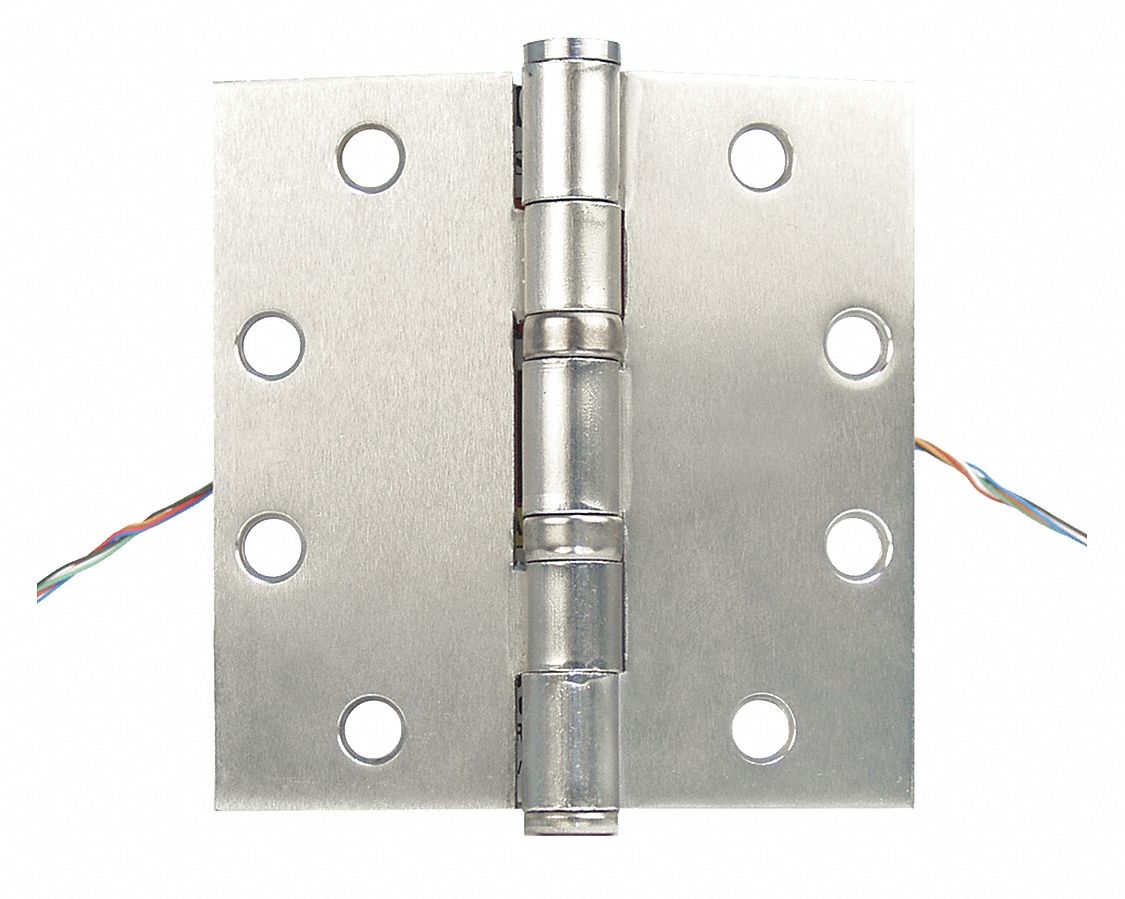 SECURITRON, Stainless Steel, 4 1/2 in Leaf Ht, Electrified Hinge ...