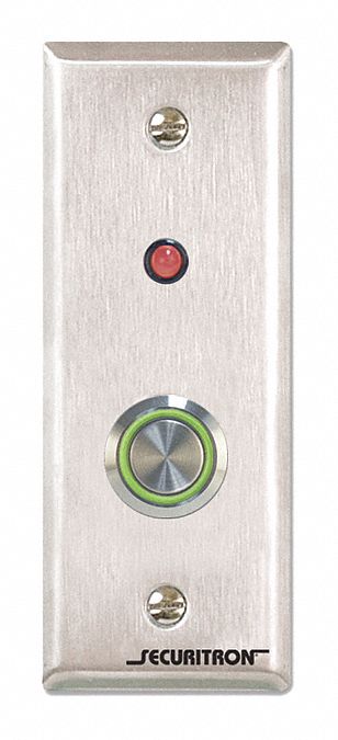 SECURITRON, 4 1/2 in Ht, 5/8 in Dp, Exit Push Button - 45CG68|PB4LN-2 ...