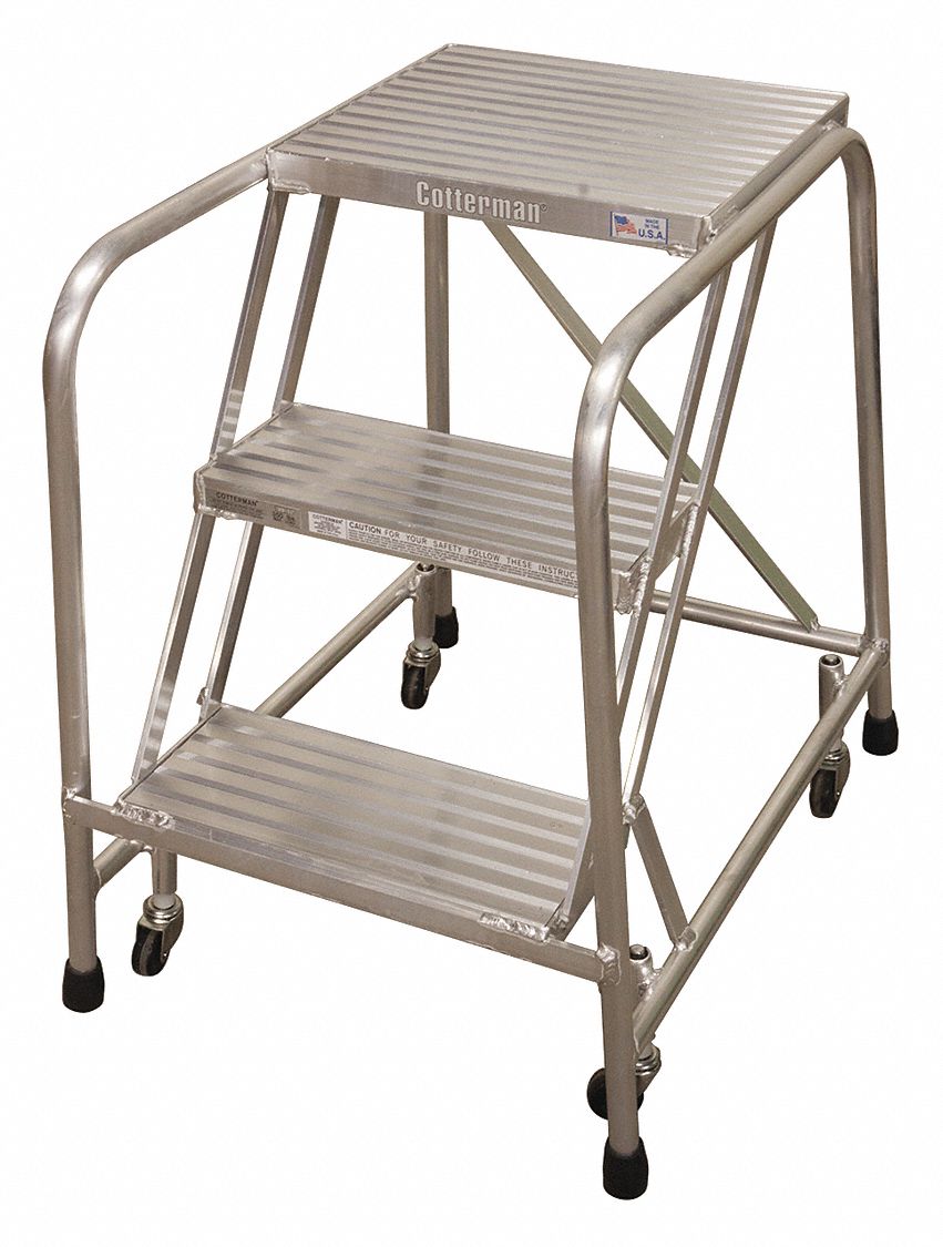 Rolling Ladder,30 in.H x 30 in.W,Ribbed - Grainger