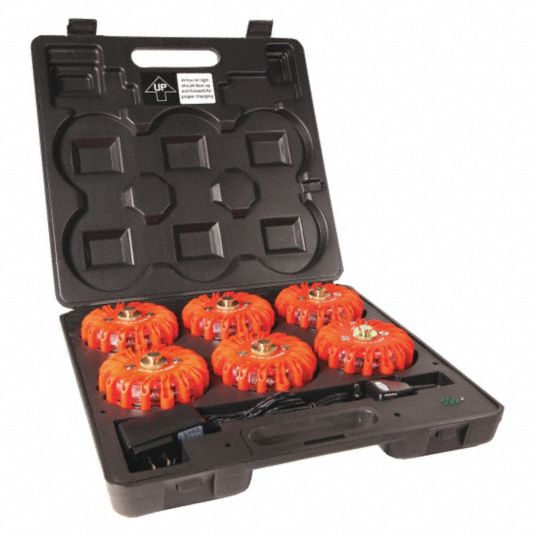 VISIONTRON, 6, PK, LED Road Flare - 45CL23|RCDL6-RD - Grainger