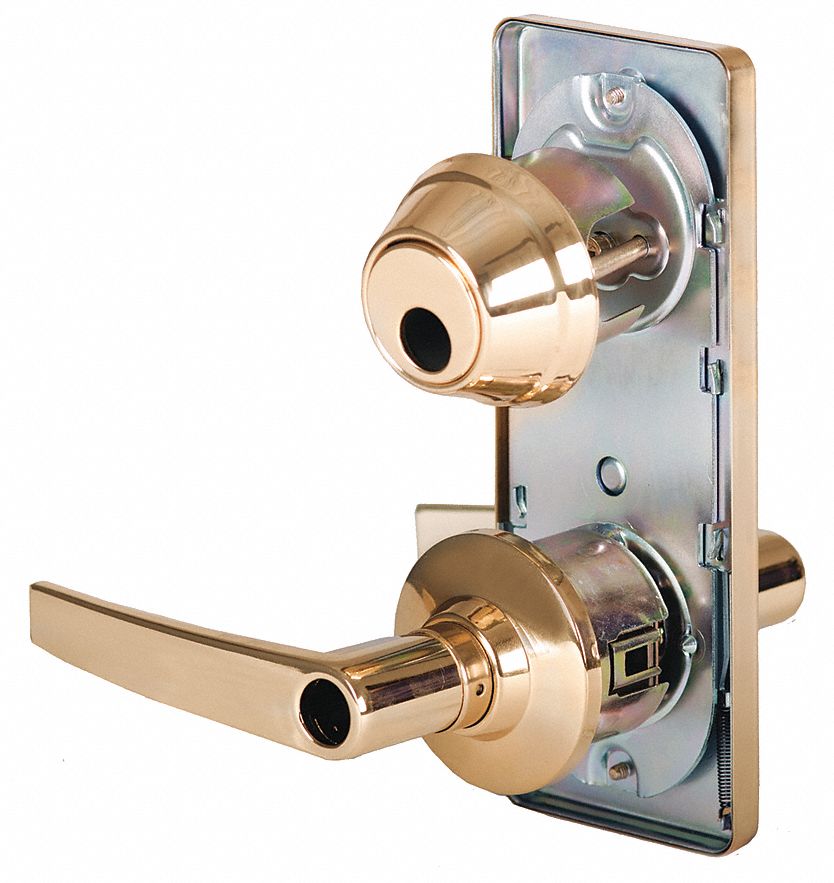 STANLEY, Office Lever Locksets, Brass, Door Lockset - 45DE20 ...
