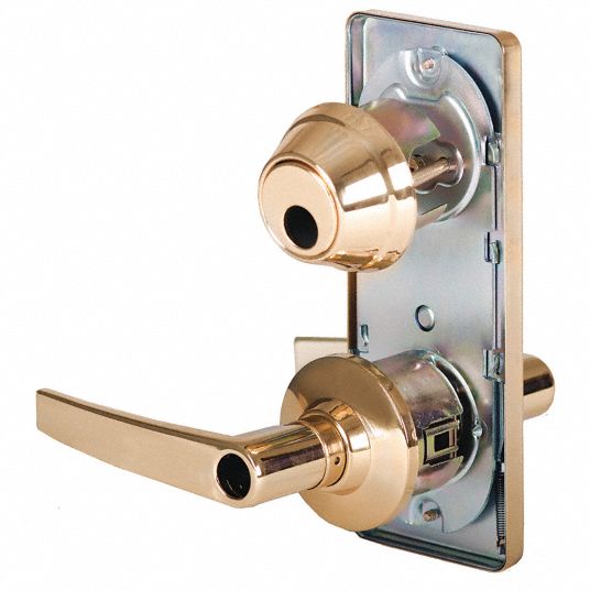 STANLEY, Office Lever Locksets, Brass, Door Lockset - 45DE20 ...