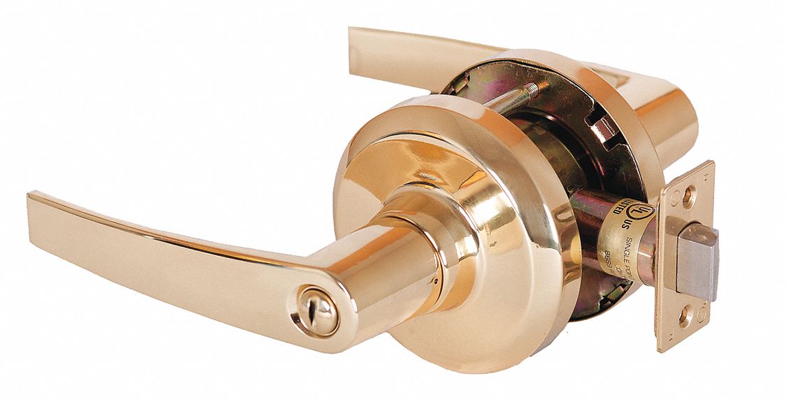 STANLEY, Privacy Lever Locksets, Brass, Door Lockset - 45DE86 ...