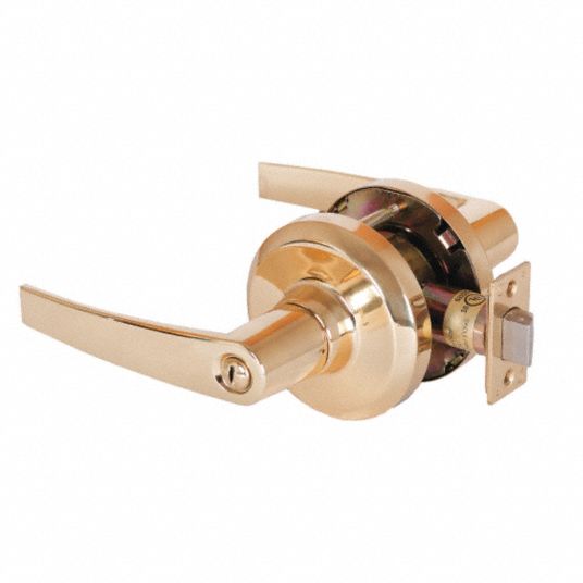 STANLEY, Privacy Lever Locksets, Brass, Door Lockset - 45DE86 ...