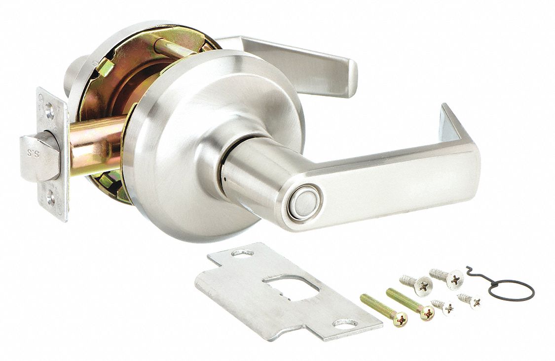 DORMAKABA, Privacy Lever Locksets, Nickel, Door Lockset - 45DE93 ...