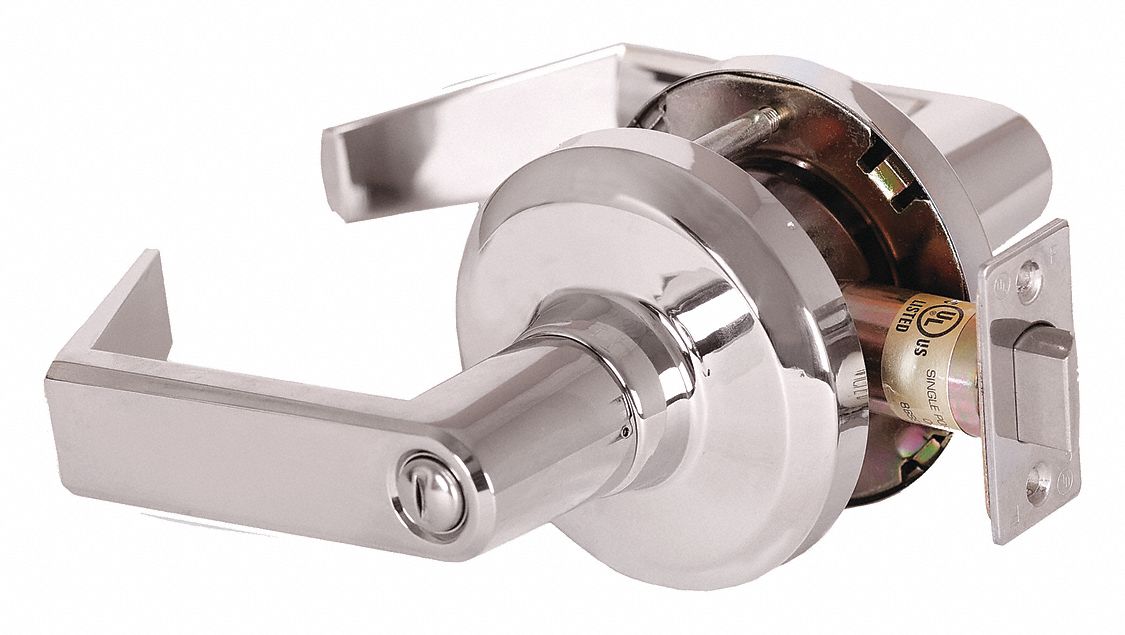 STANLEY, Privacy Lever Locksets, Chrome, Door Lockset - 45DE94 ...