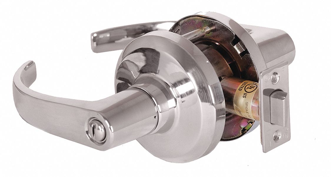 STANLEY, Privacy Lever Locksets, Chrome, Door Lockset - 45DE98 ...