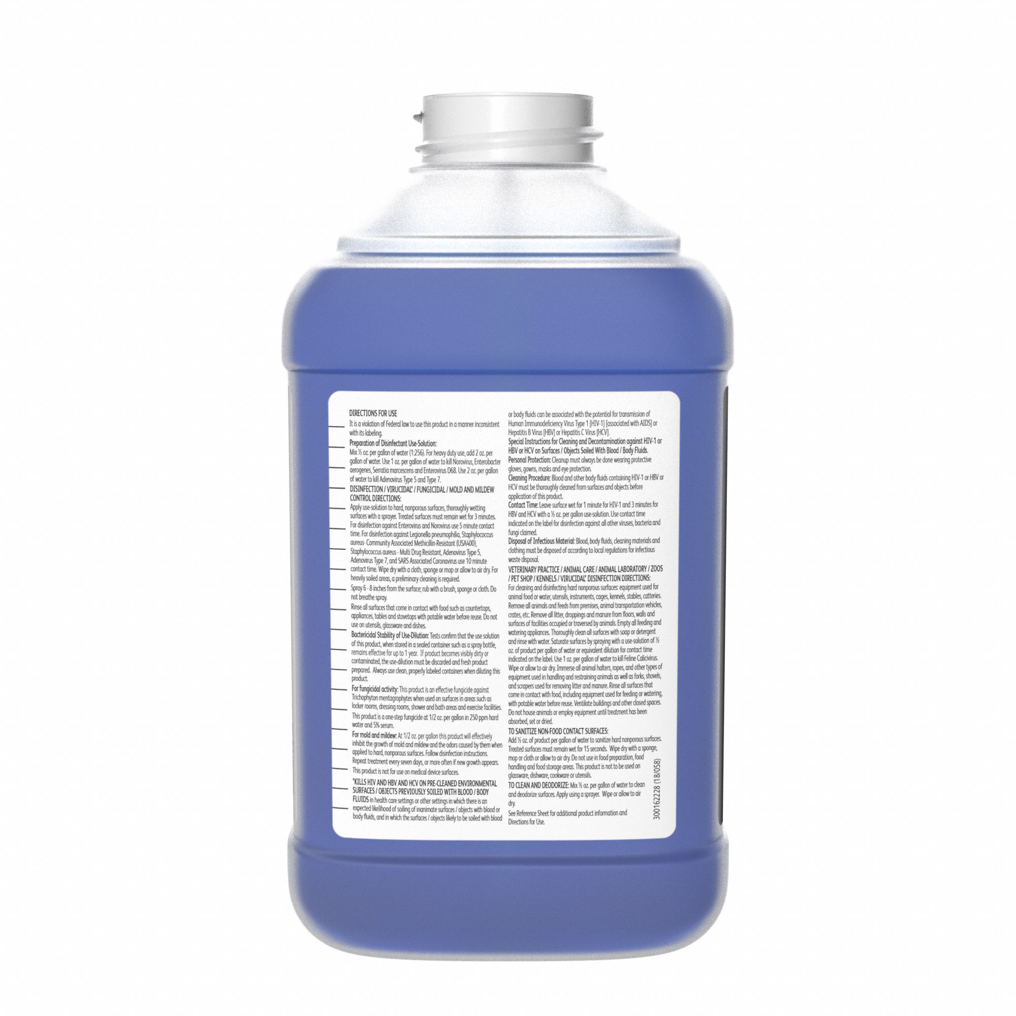 DIVERSEY Quat Cleaner and Disinfectant Concentrate: Virex, 45, Fits J ...