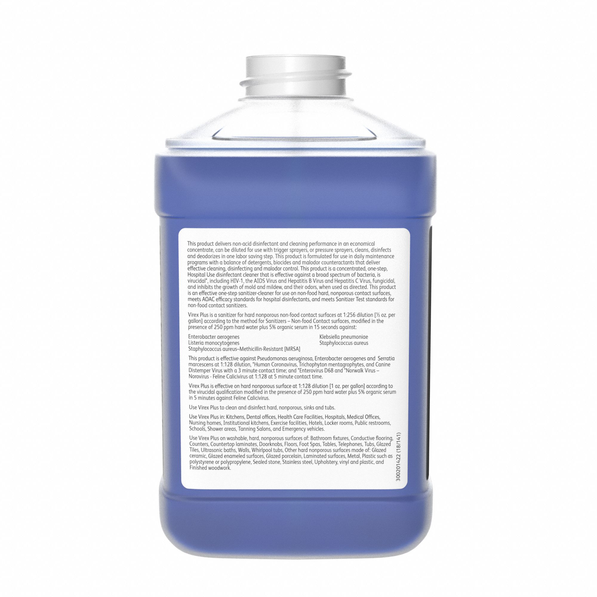 DIVERSEY Quat Cleaner and Disinfectant Concentrate: Virex, 45, Fits J ...