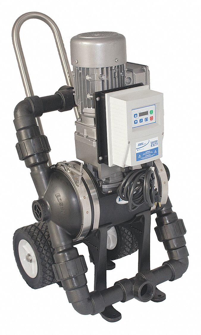 EDSON, Polypropylene, 1 1/2 in Fluid Connection Size, Double Diaphragm ...