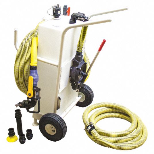 EDSON, Aluminum, 1 1/2 in Fluid Connection Size, Portable Waste Cart ...