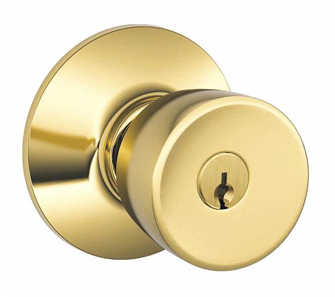 Residential Knob Lock, Mechanical, Knob, Cylindrical, Entrance, 2 ...