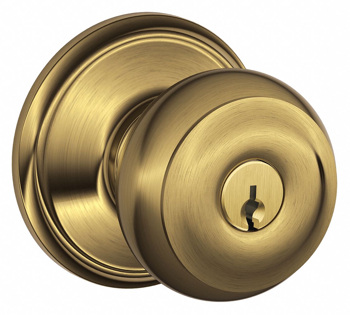 SCHLAGE, Office Knob Locksets, Brass, Door Lockset - 45EH14|F51A GEO ...