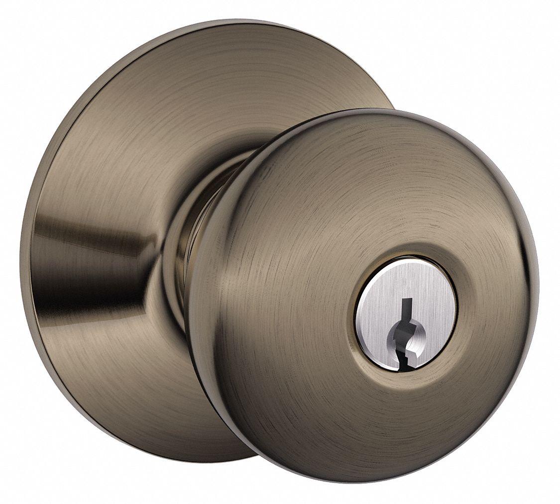 SCHLAGE, Office Knob Locksets, Nickel, Door Lockset - 45EH32|F51A PLY ...