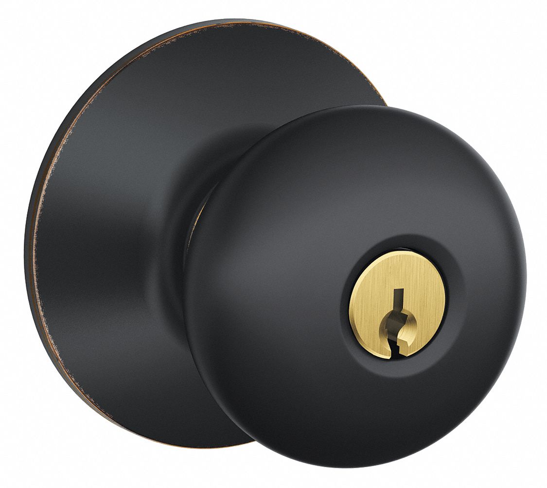 SCHLAGE, Office Knob Locksets, Bronze, Door Lockset - 45EH35|F51A PLY ...