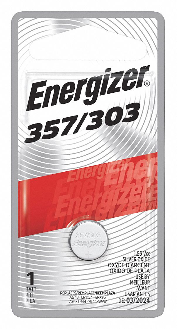 ENERGIZER, 357 Battery Size, Silver Oxide, Button Cell Battery - 45EJ87 ...