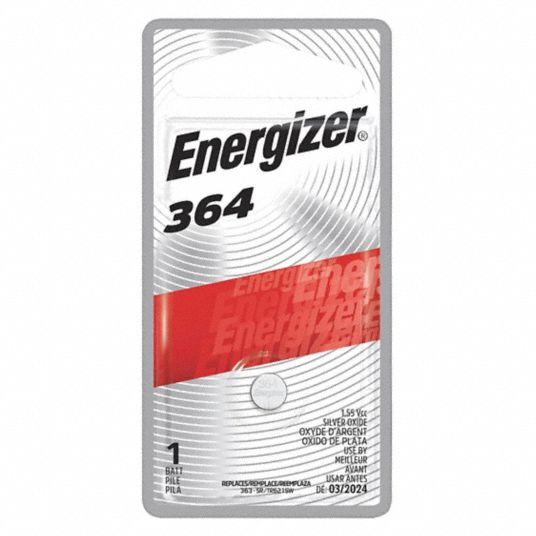 ENERGIZER, 364 Battery Size, Silver Oxide, Button Cell Battery - 45EJ89 ...