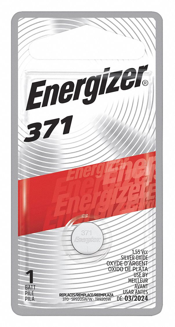ENERGIZER, 371 Battery Size, Silver Oxide, Button Cell Battery - 45EJ90 ...