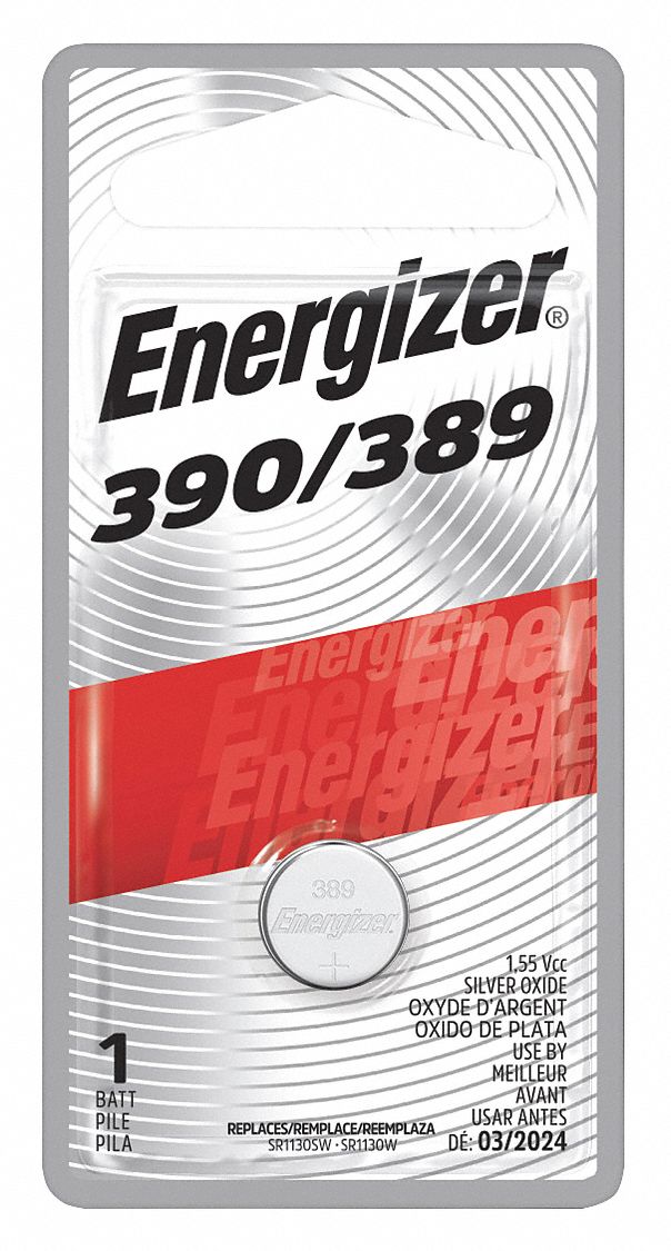 ENERGIZER, 389 Battery Size, Silver Oxide, Button Cell Battery - 45EJ95 ...
