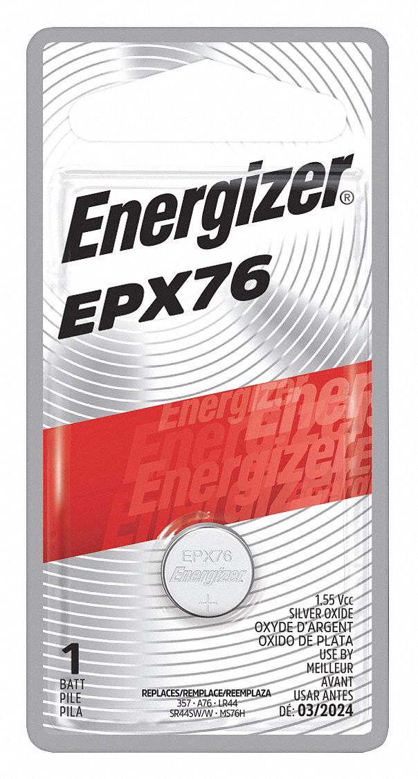 ENERGIZER, EPX76 Battery Size, Silver Oxide, Button Cell Battery ...