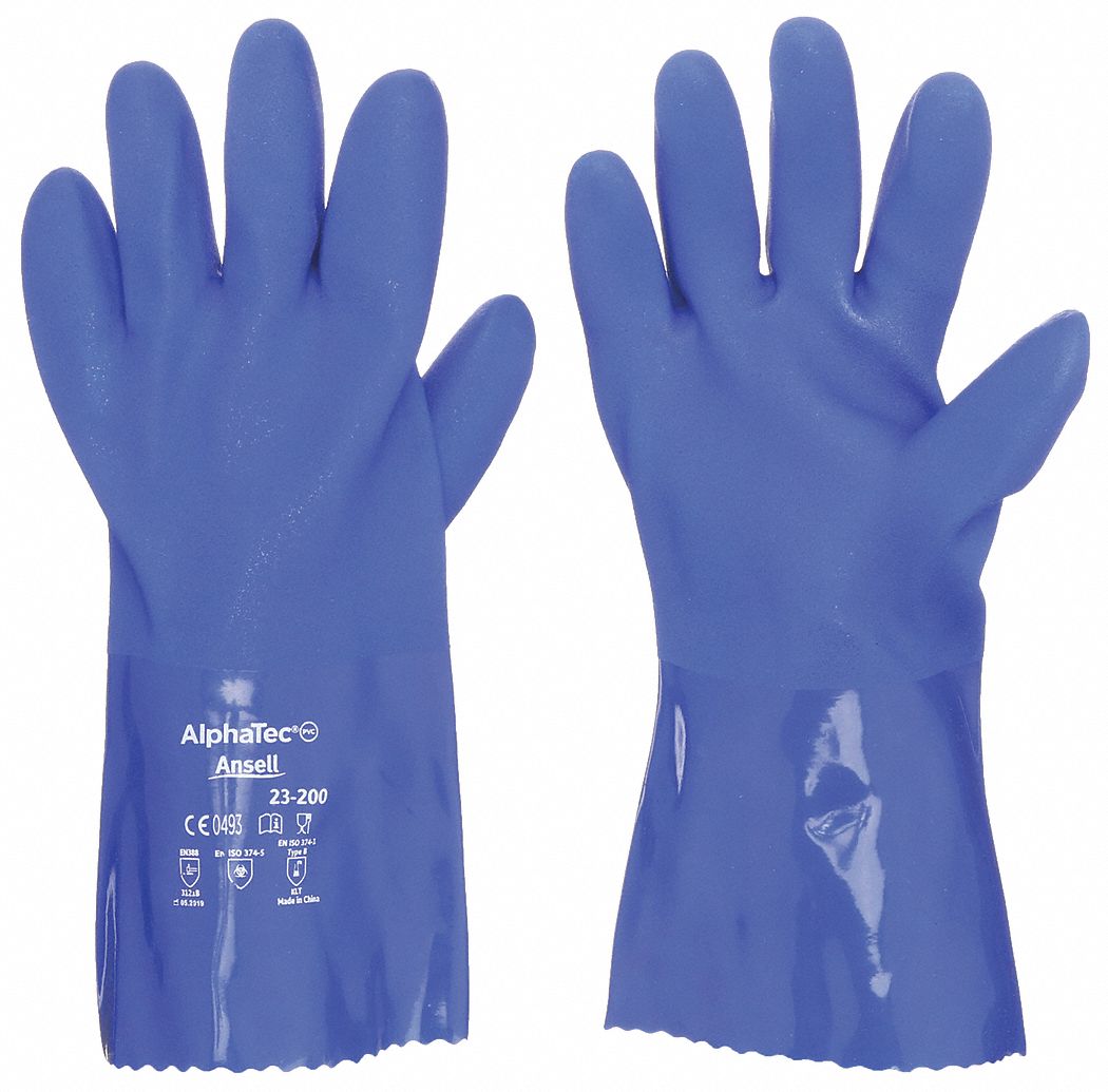 ALPHATEC Guantes PVC Azul Talla 9 - Guantes Resistentes a Químicos ...
