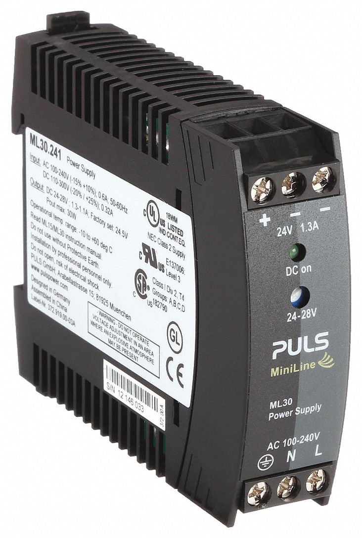 PULS, DIN Rail, 30 W Output Power - Rated, DC Power Supply - 45ET73 ...