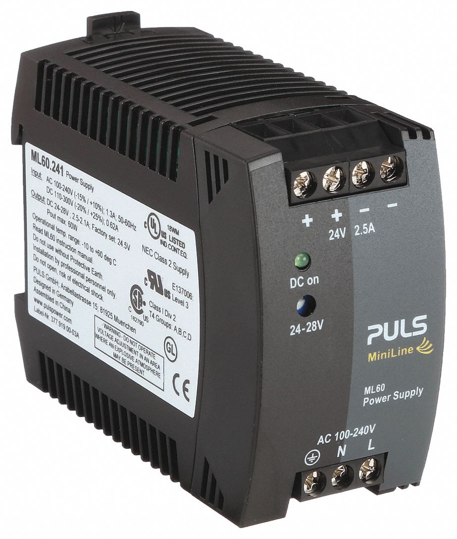 PULS, DIN Rail, 60 W Output Power - Rated, DC Power Supply - 45ET75 ...