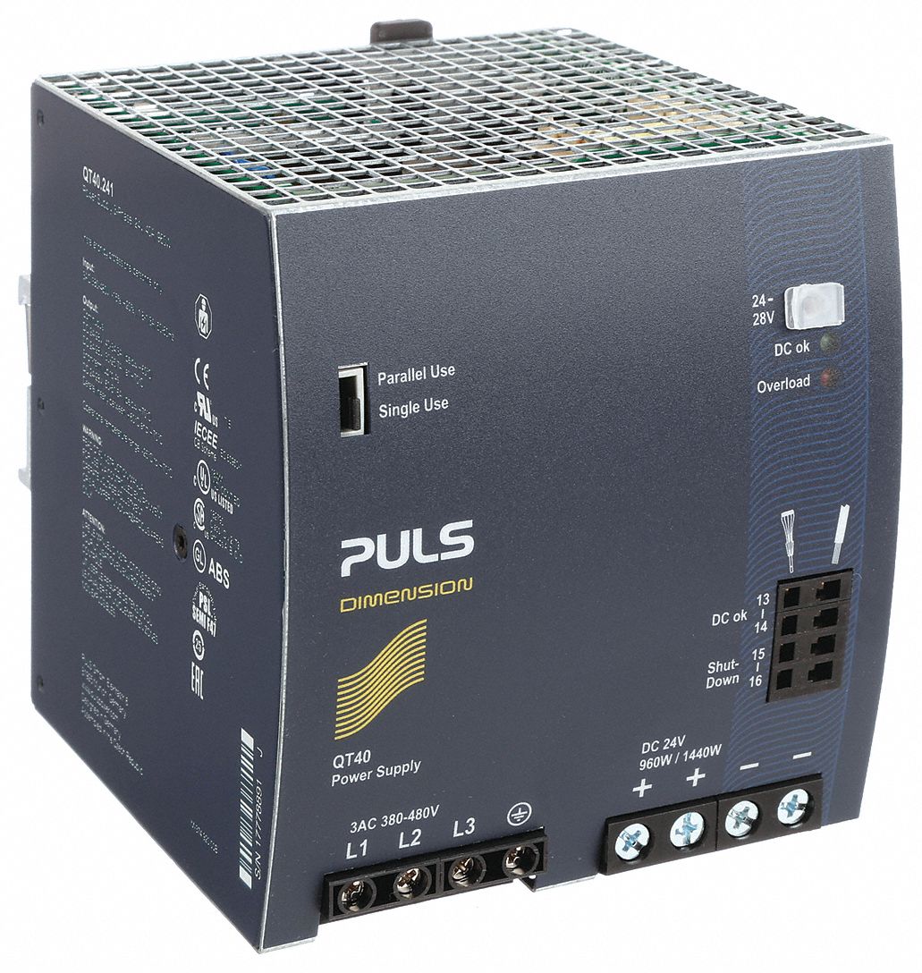 PULS, DIN Rail, 960 W Output Power - Rated, DC Power Supply - 45ET84 ...