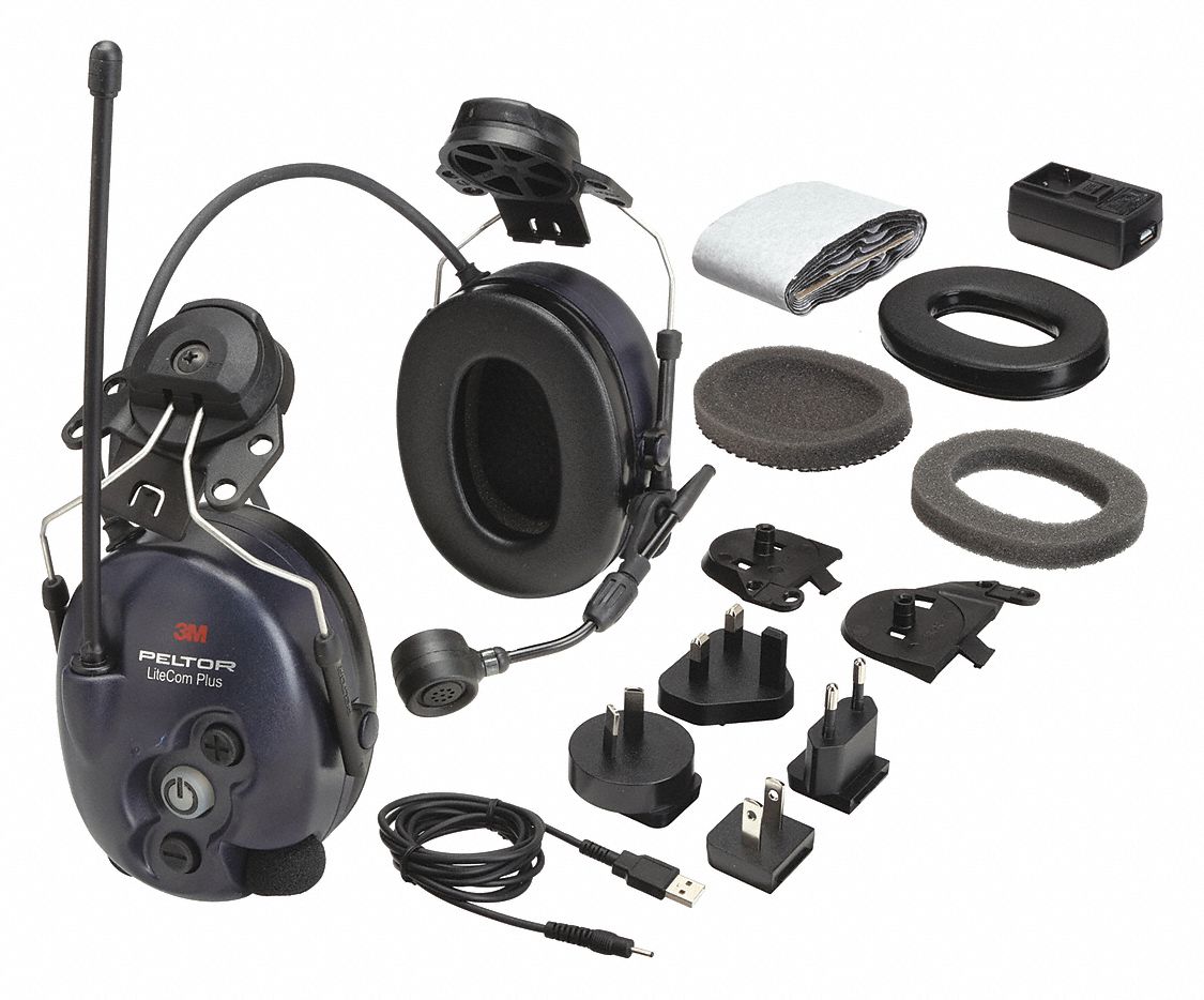 3M, Hard Hat-Mounted Earmuff, 26 dB NRR, Headset - 45ET98|MT7H7P3E4610 ...