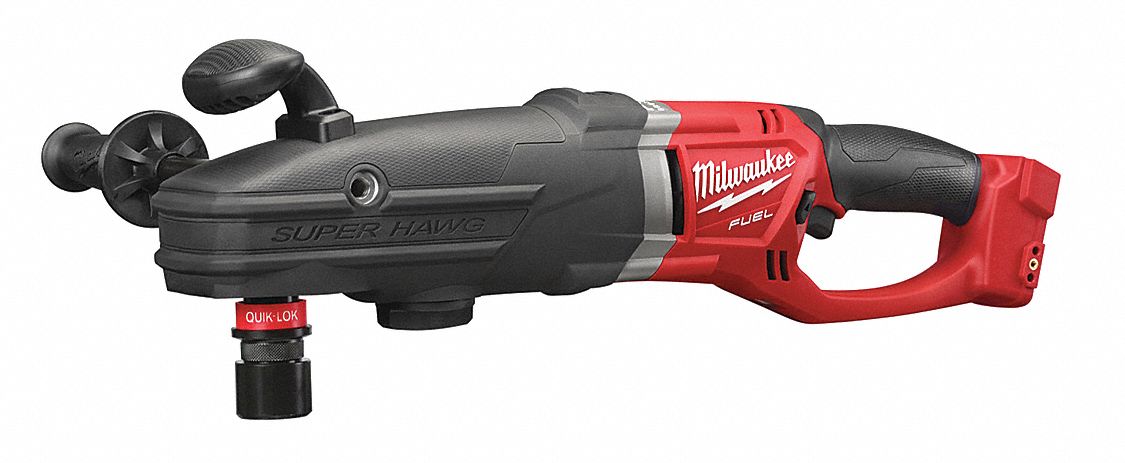 Cordless Right Angle Drill, 7/16 in Hex Quick Lock Chuck Size - Grainger