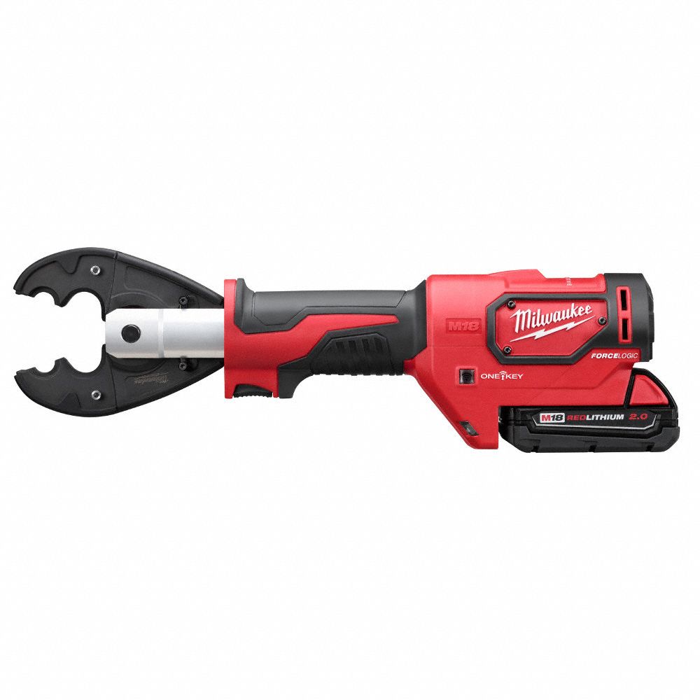 MILWAUKEE Cordless Crimping Tool Kit: 6 ton Max. Crimping Force, W ...