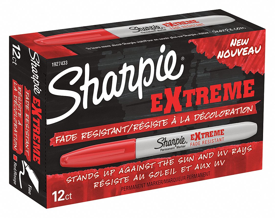 SHARPIE, Red, Capped, Permanent Marker - 45FE16|1927433 - Grainger