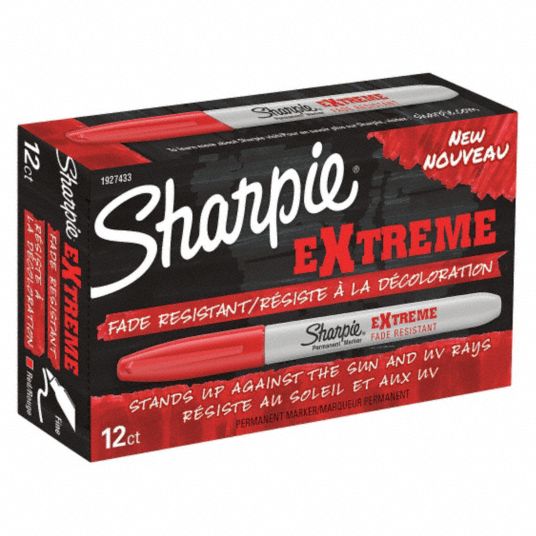 SHARPIE, Red, Capped, Permanent Marker - 45FE16|1927433 - Grainger