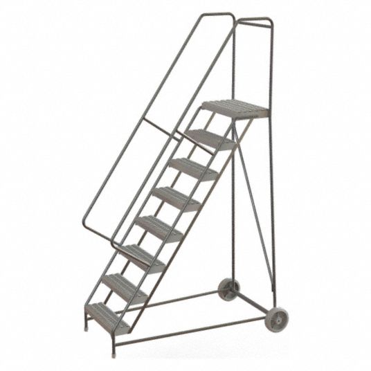 TRI-ARC, 6.7 ft Platform Ht, Assembled, Wheelbarrow Ladder - 45FG11 ...