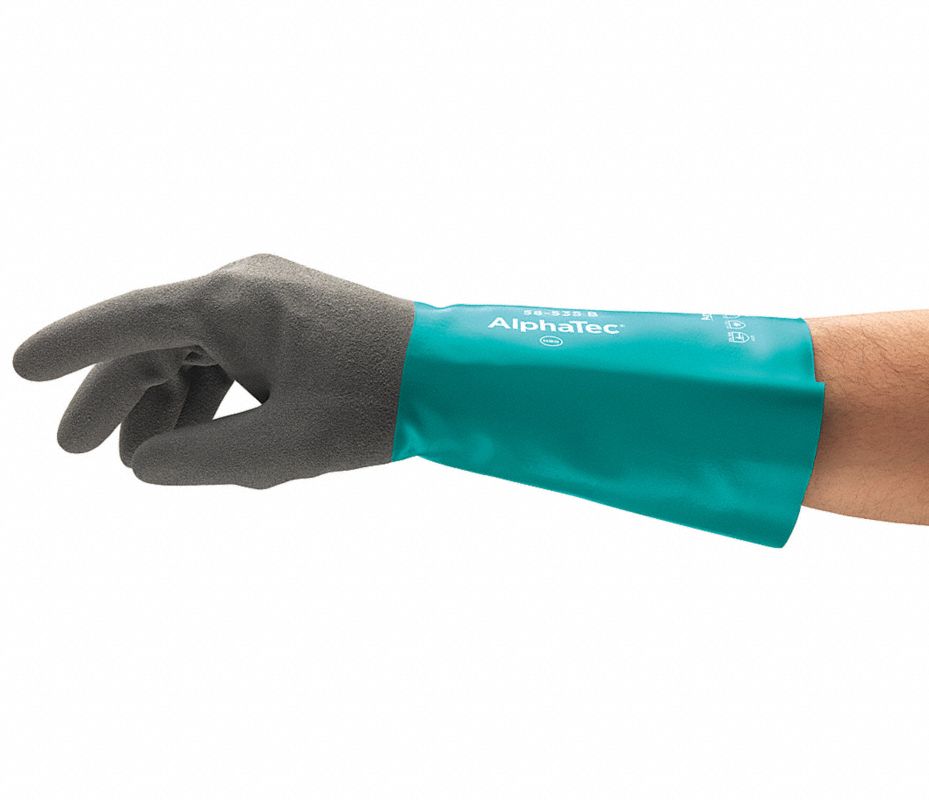 ALPHATEC Guantes Resistentes a Químicos Nitrilo Negro/Verde Talla 8 ...