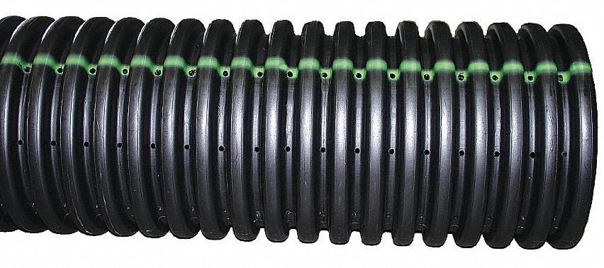 ADVANCED DRAINAGE SYSTEMS 10 ft Single Perforated Drainage Pipe, 4 in ...