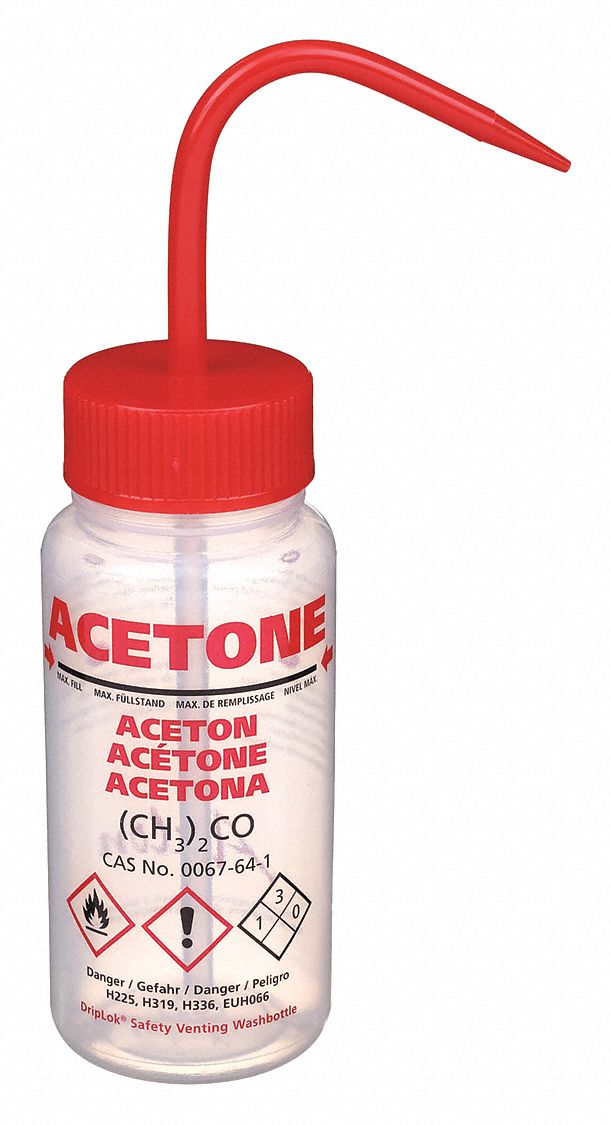 8.45 fl oz Capacity - oz, 250 mL Capacity - mL, Wash Bottle - 45G309 ...