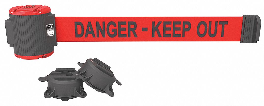 BANNER STAKES, Magnet, 30 ft Belt Lg, Magnetic Retractable Belt Barrier ...