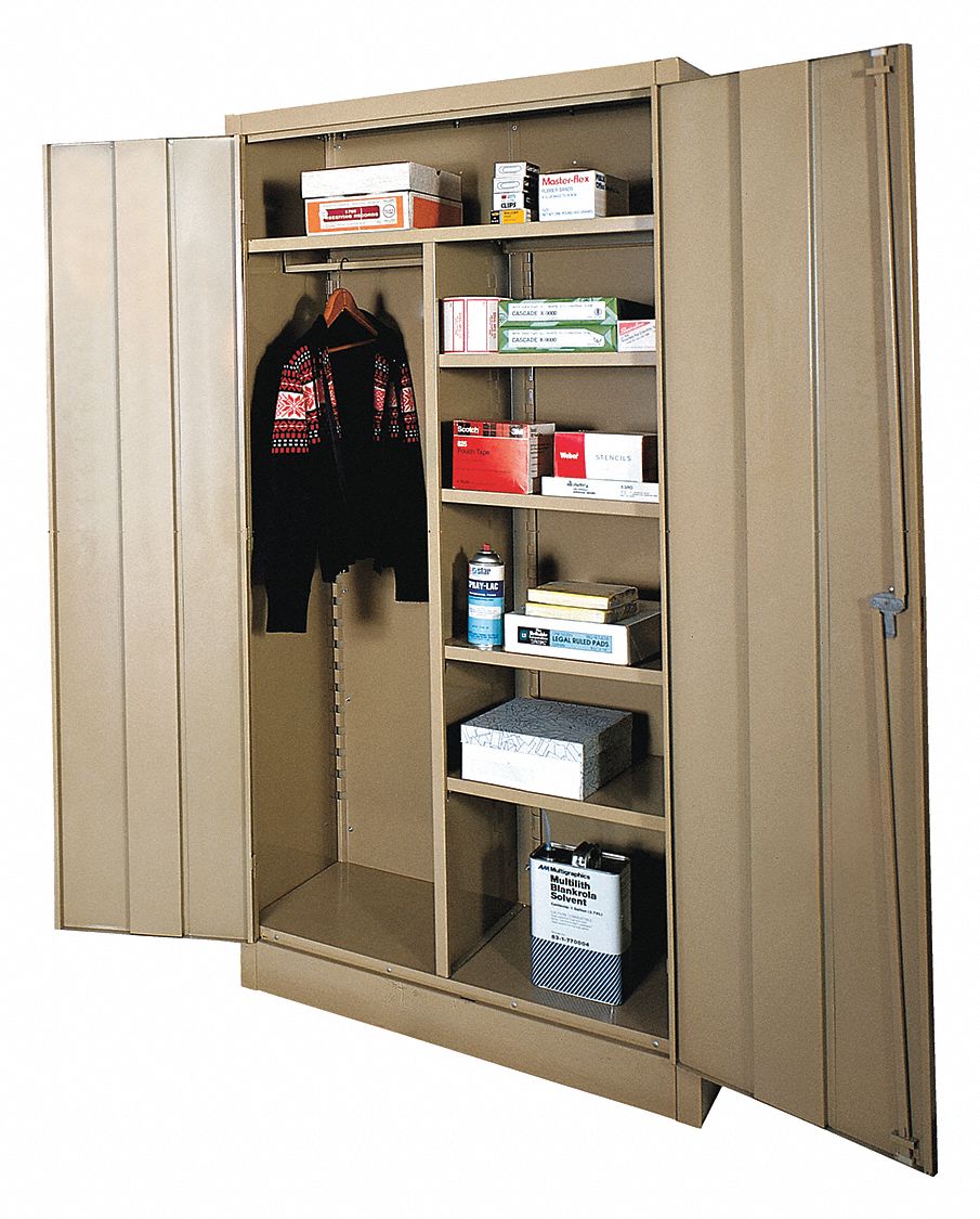 Commercial Storage Cabinet, Tan, 78 in H X 36 in W X 24 in D ...