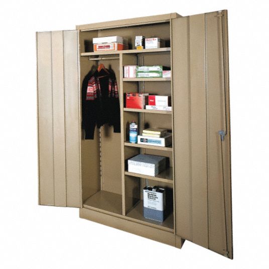 Commercial Storage Cabinet, Tan, 78 in H X 36 in W X 24 in D ...