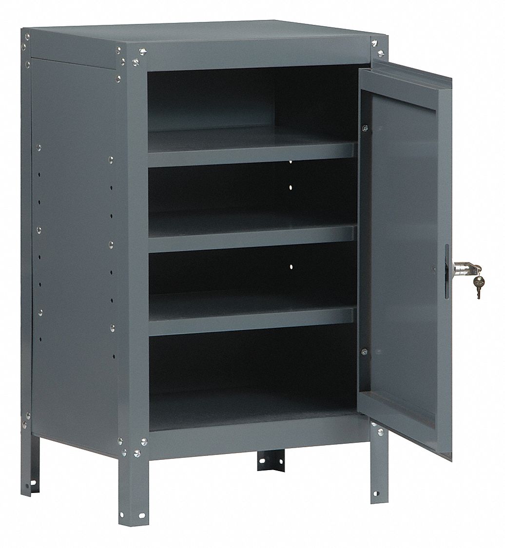 Commercial Storage Cabinet, Gray, 34 in H X 21 in D - Grainger