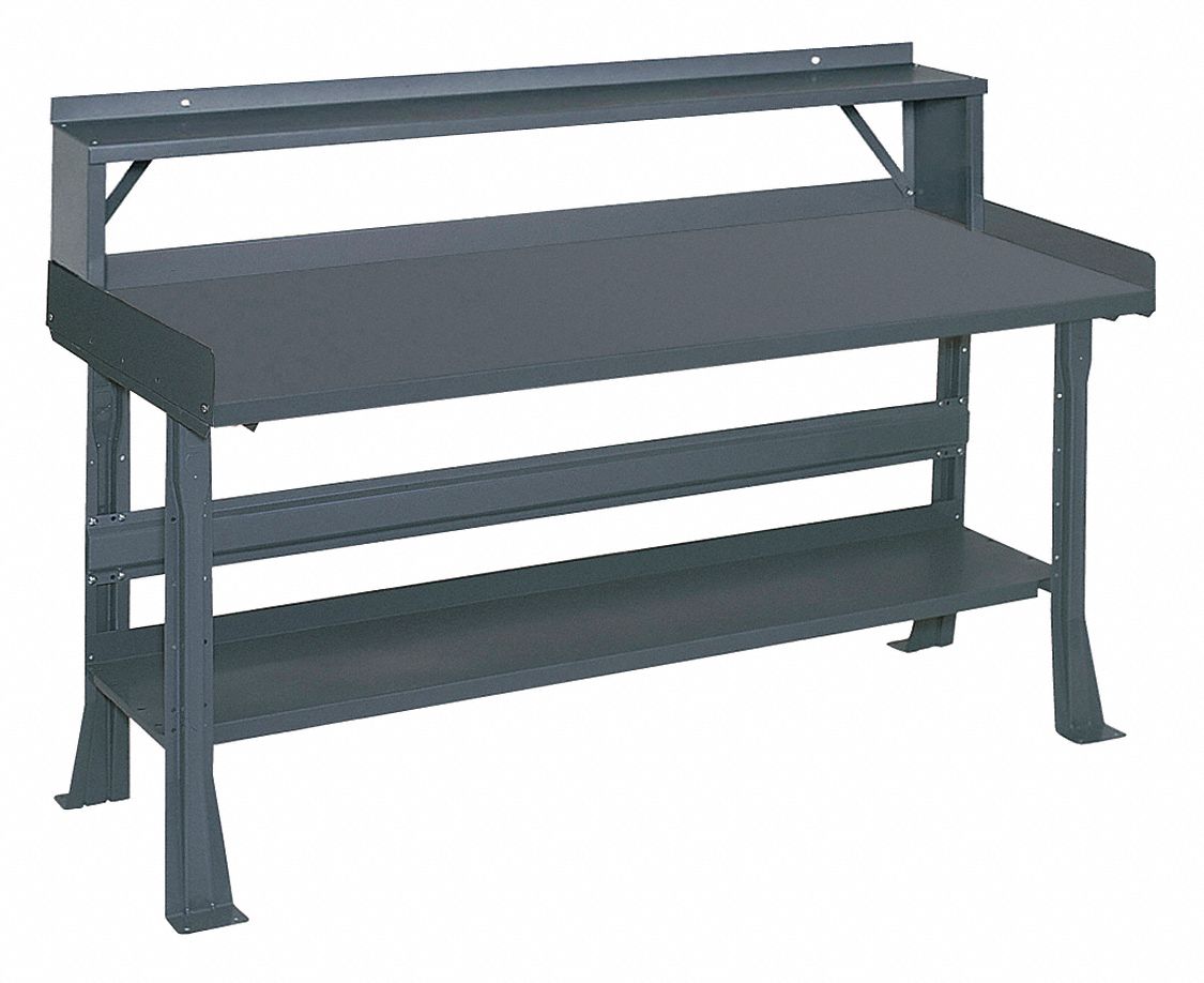 Workbench, Steel, 36 in Depth, 33 3/4 in Height, 72 in Width, 6000 lb ...