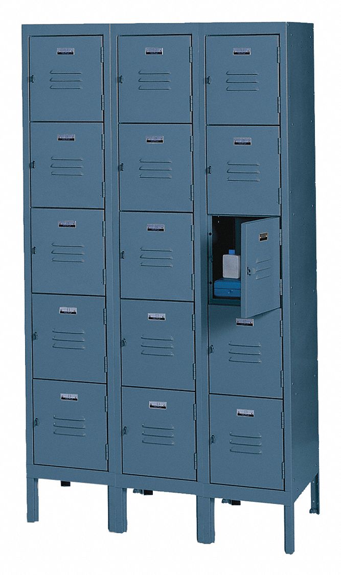 EDSAL Box Locker, Louvered, 3 Wide, 5 Tier, Blue - 45GU33|CL5113BU-UN ...