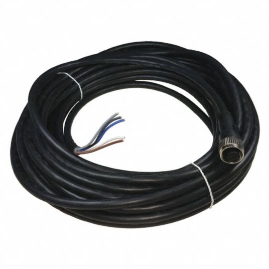 M12 Male Straight X Bare Wire, 5 Pins, Flying Lead Connector - 45GU94|C ...