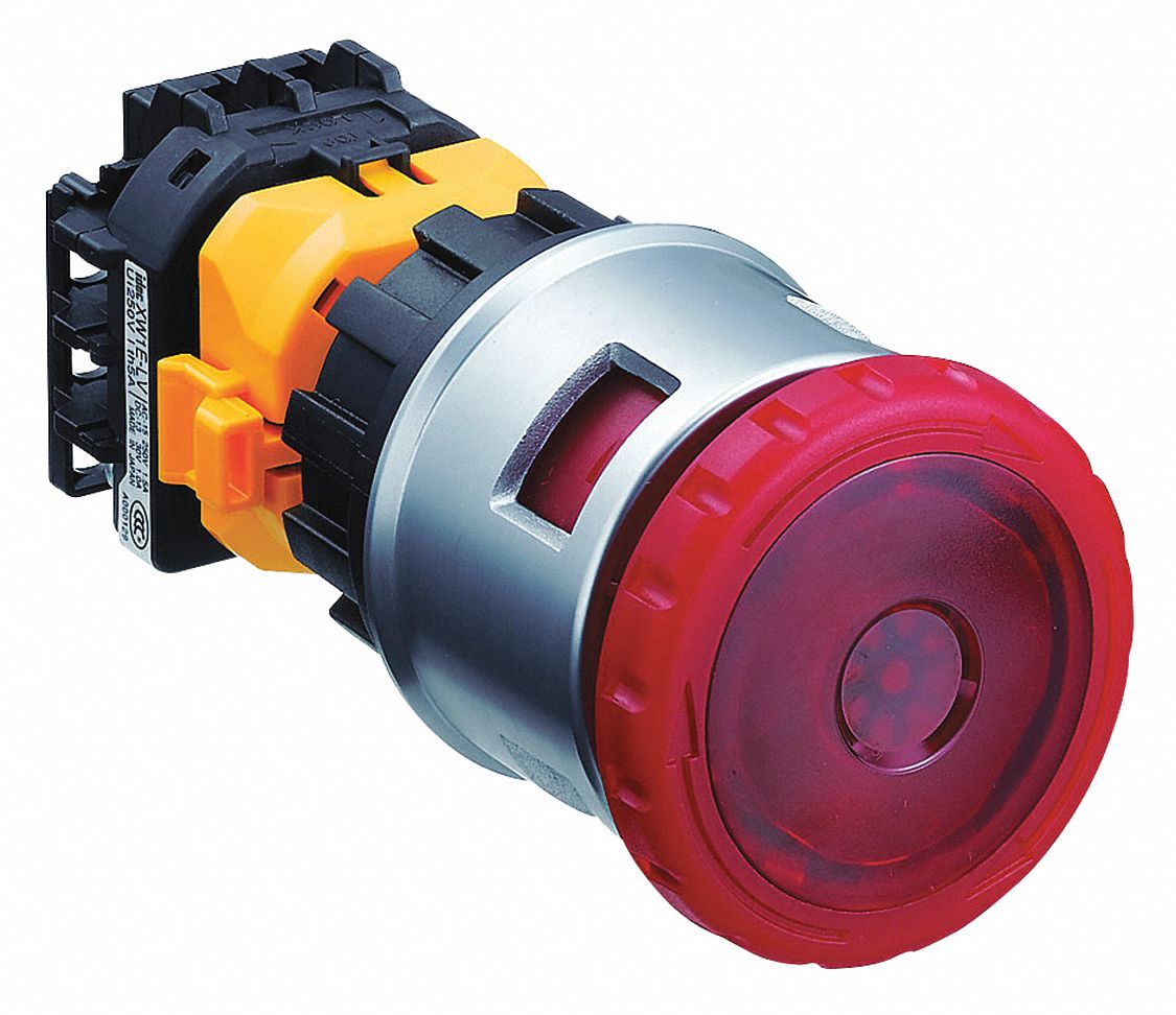 EUCHNER, Illuminated Emergency Stop Push Button, Red, Illuminated ...