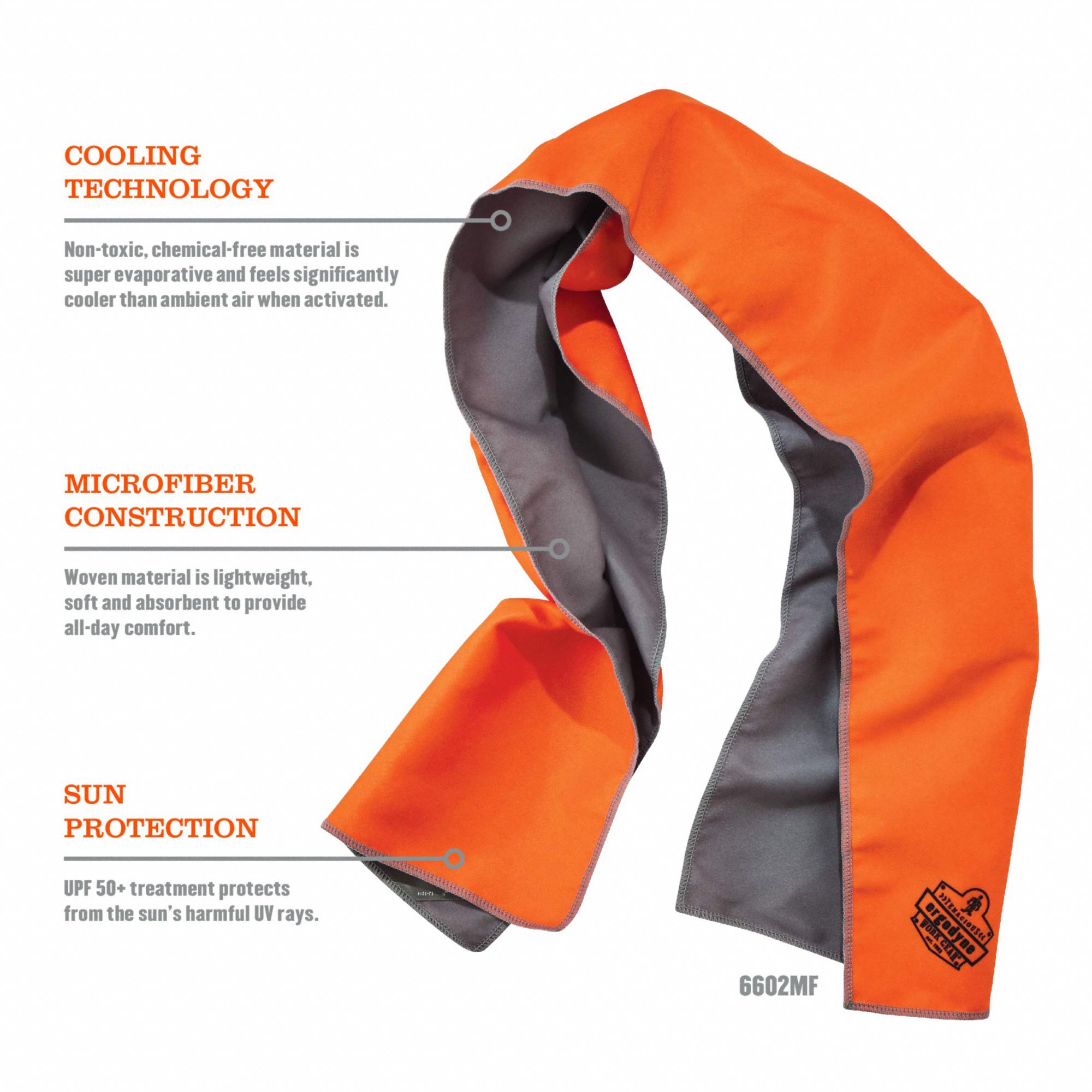 CHILL-ITS BY ERGODYNE Evaporative Cooling Towel, Nylon/Polyester ...
