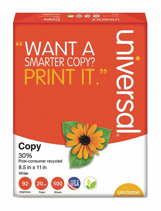 UNIVERSAL ONE, Letter Paper Size Name, 20 lb Paper Wt, Multipurpose ...