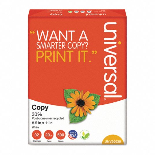 UNIVERSAL ONE, Letter Paper Size Name, 20 lb Paper Wt, Multipurpose ...